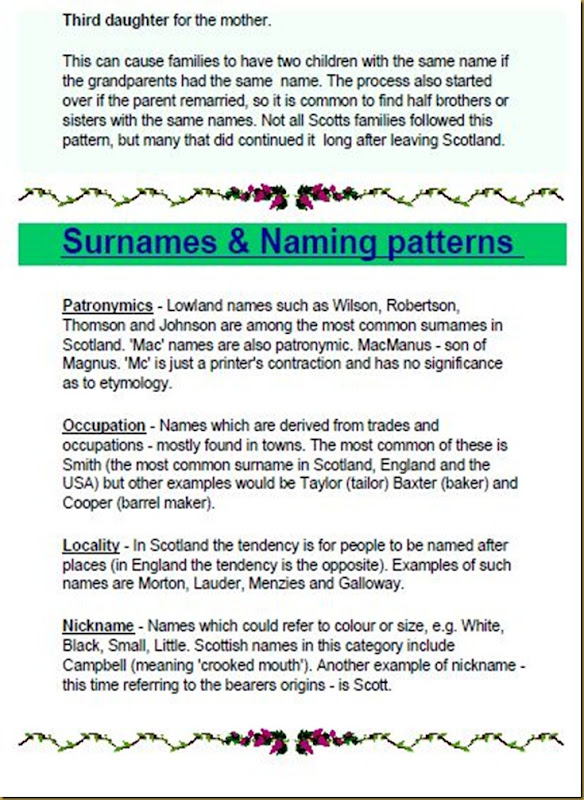 James Irwin Ancestors and Descendants: Nicknames, Naming Patterns and ...